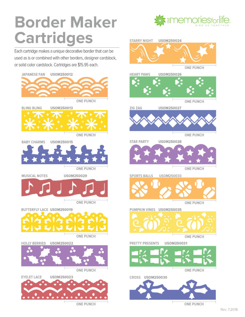 Border Maker Cartridges Reference - Youngevity Resource Center