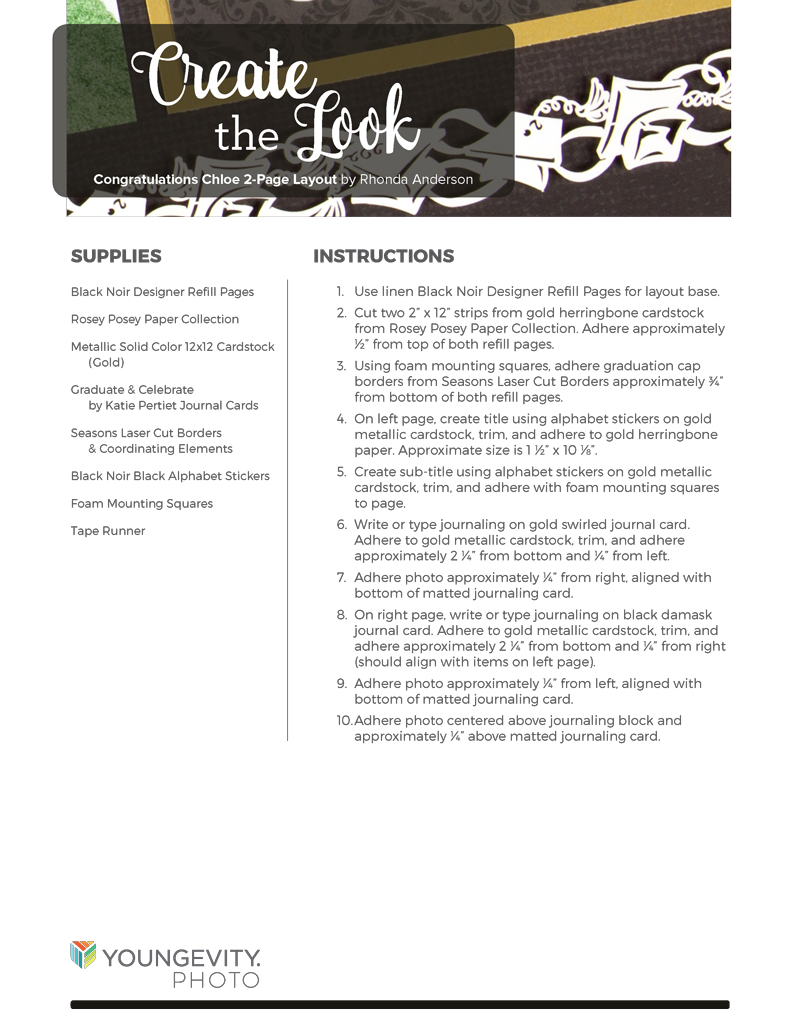 Congratulations Chloe 2-page Layout Create the Look Project Sheet ...