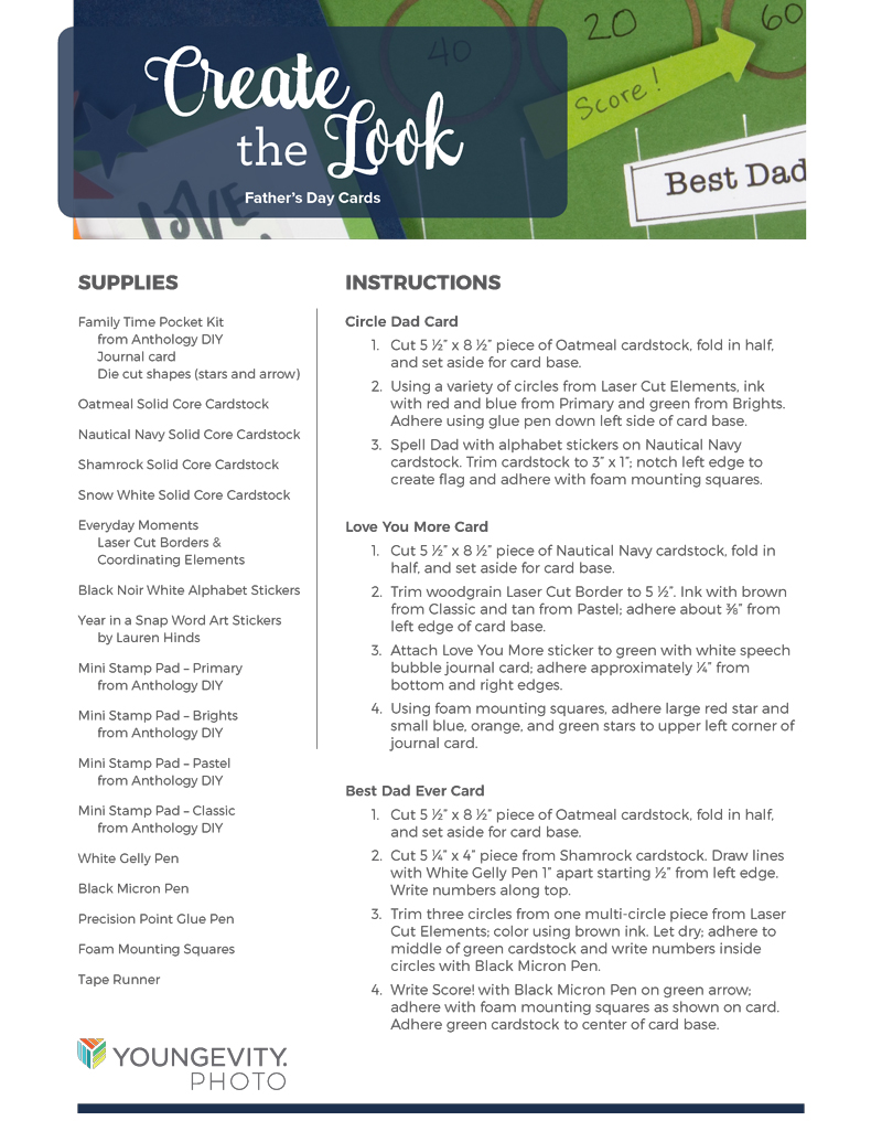 Father's Day Cards Create the Look Project Sheets - Youngevity Resource ...